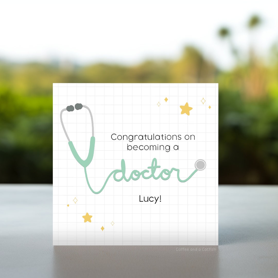 Personalised Card for New Doctor, Doctor Graduation Gift, Qualified Doc ...