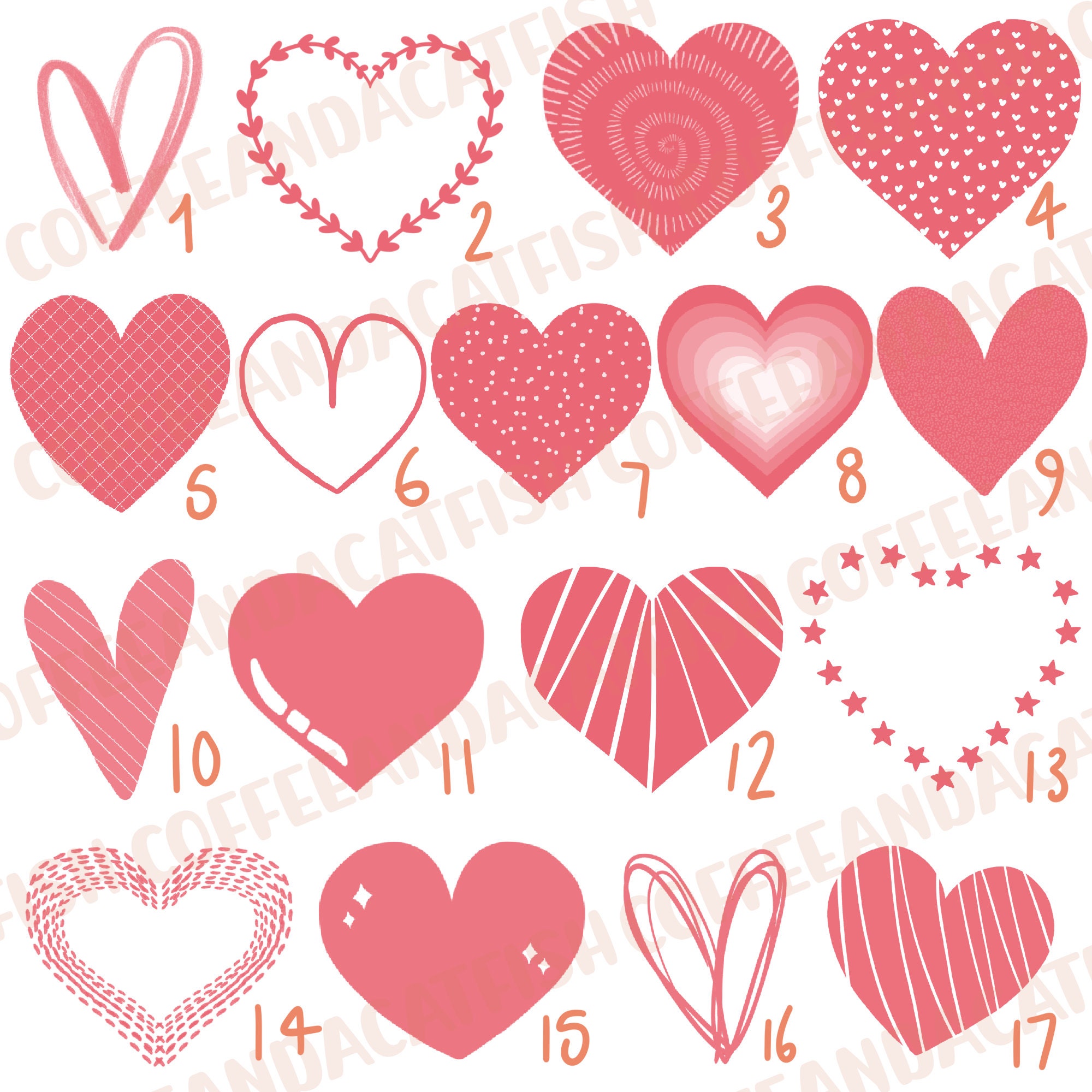 Heart Brush Procreate, Procreate Heart Stamps, Valentine Procreate ...