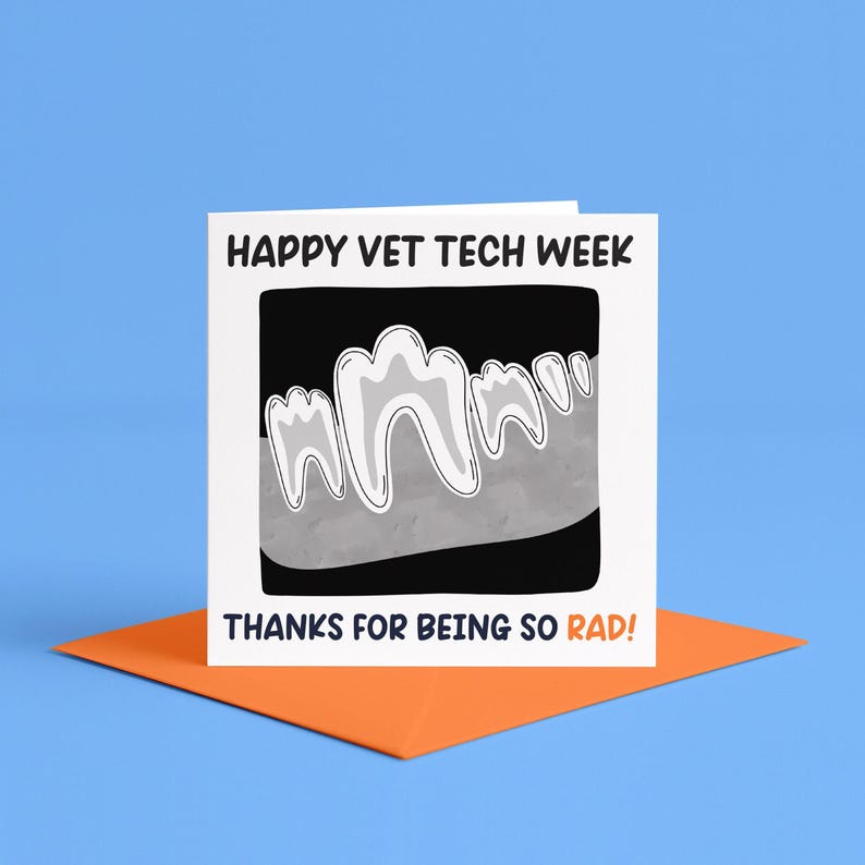 Rad Vet Tech Week Card | Cards for Vet Tech Week 2026, Vet Tech ...