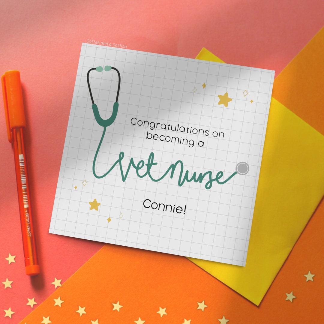 Personalised Congratulations on Becoming a Vet Nurse Card | Custom Vet ...