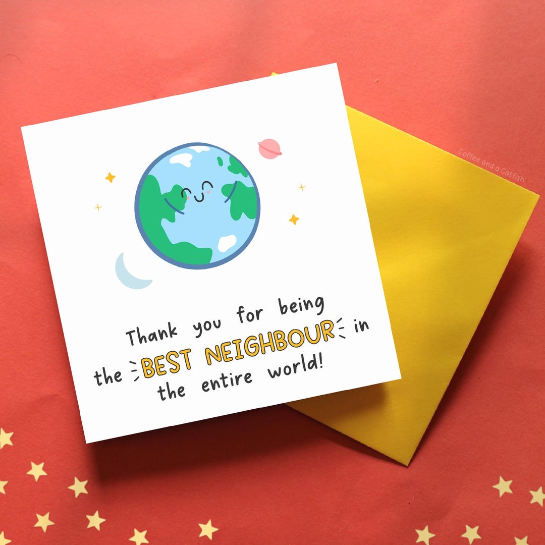 Thank You Card for Neighbours | Best Neighbour Ever Card, to My ...