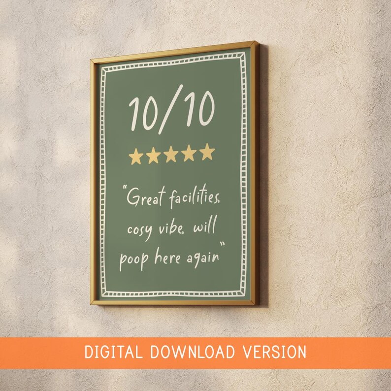 10/10 Toilet Review Funny Printable DIGITAL DOWNLOAD | Printable ...