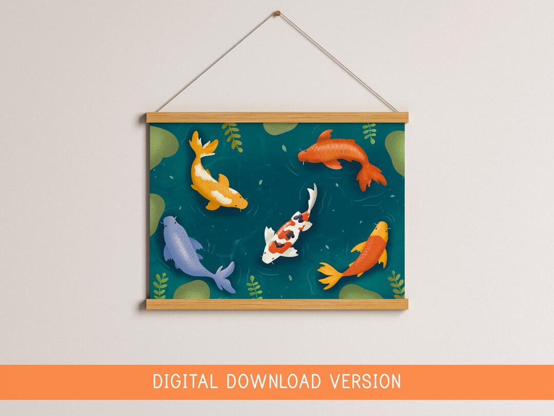 Kawaii Pond Illustration Print DIGITAL DOWNLOAD | Digital Illustration ...