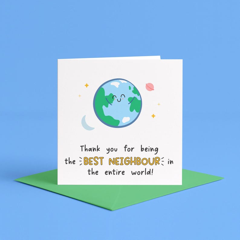 Thank You Card for Neighbours | Best Neighbour Ever Card, to My ...