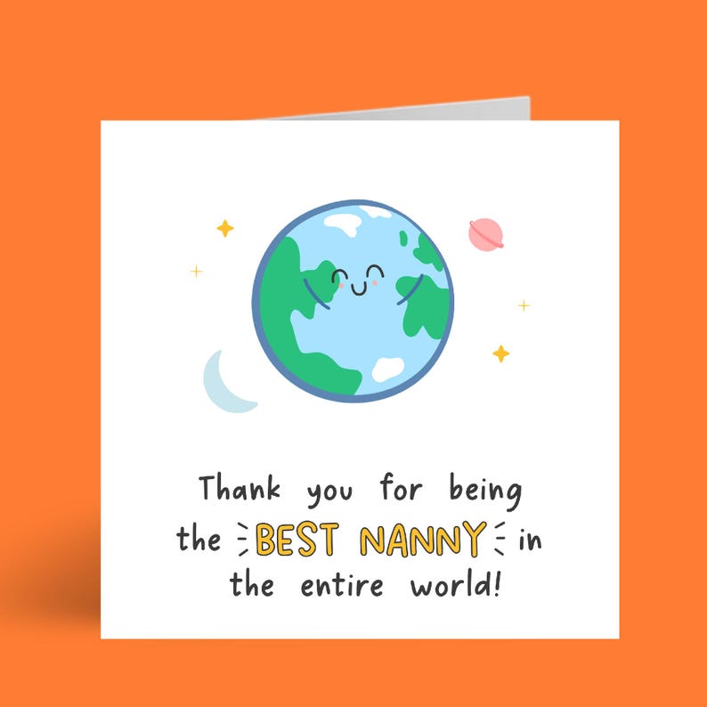 Best Nanny Birthday Card, Best Nanny in the World Card, Best Nanny Ever ...