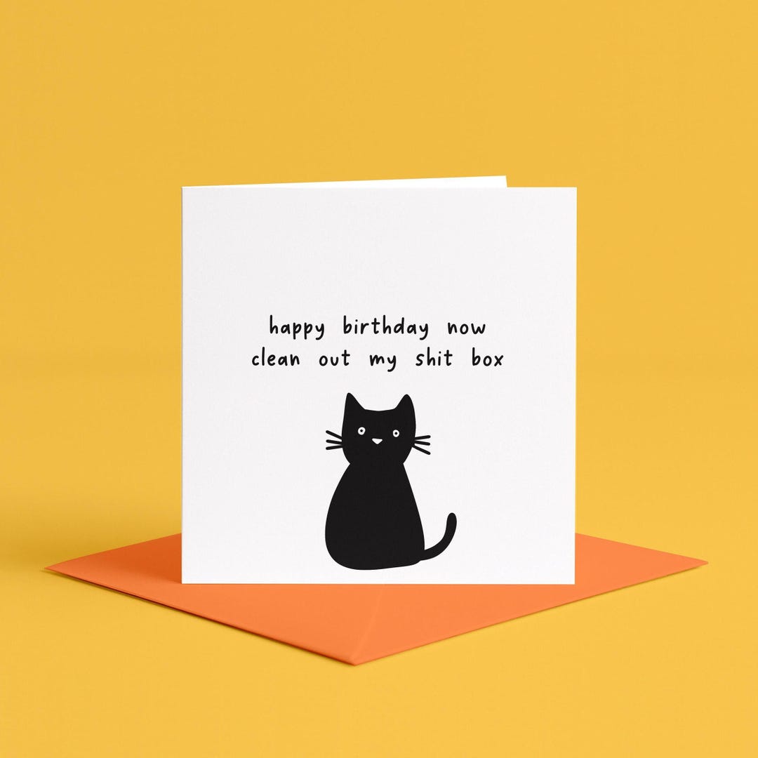 Funny Sweary Birthday Card From the Cat | Funny Cat Birthday Card, for ...