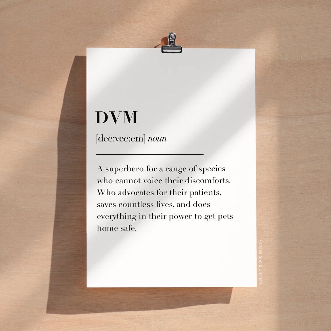 DVM Definition Print Veterinarian Definition Print, DVM Gift, Thank You ...