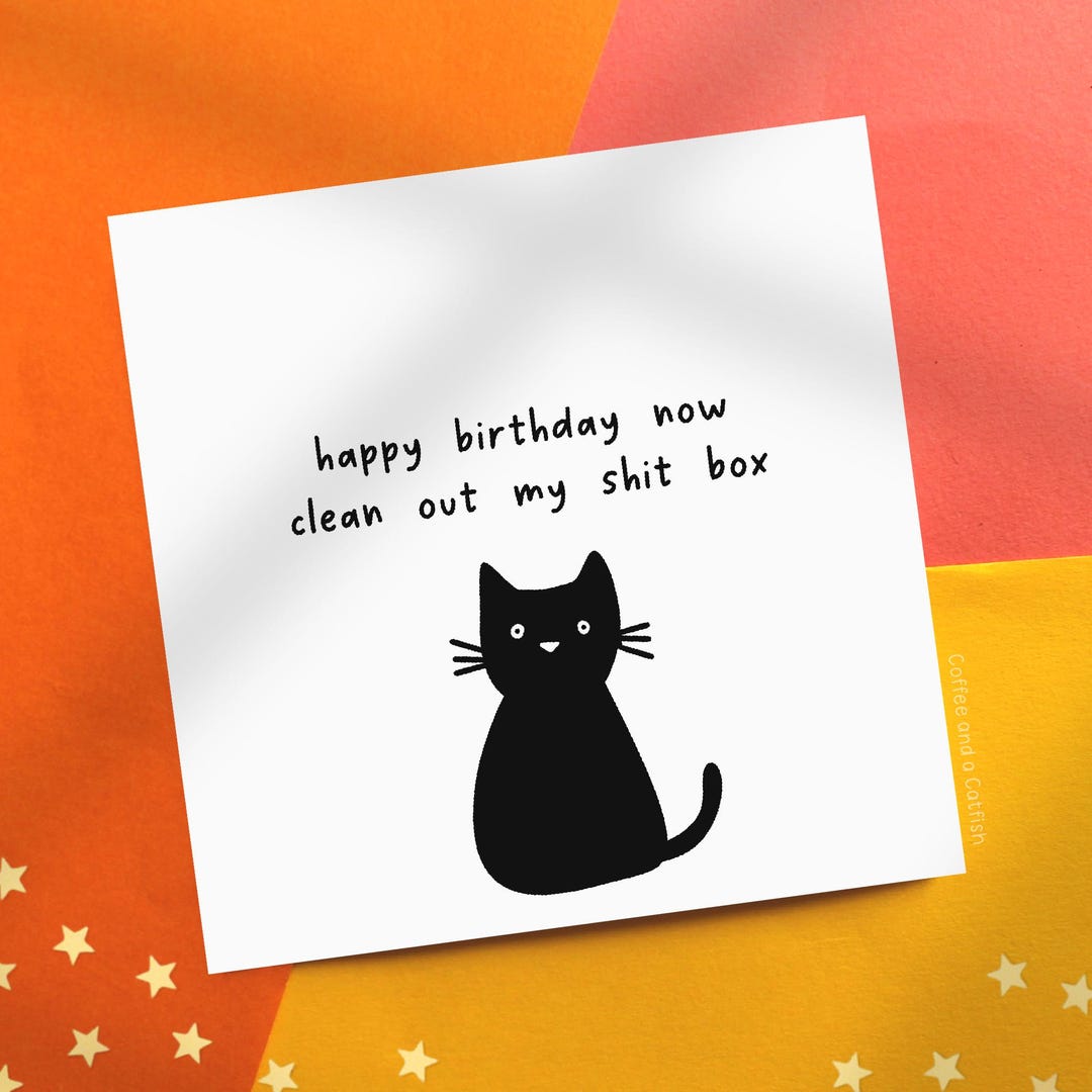 Funny Sweary Birthday Card From the Cat Funny Cat Birthday Card, for ...