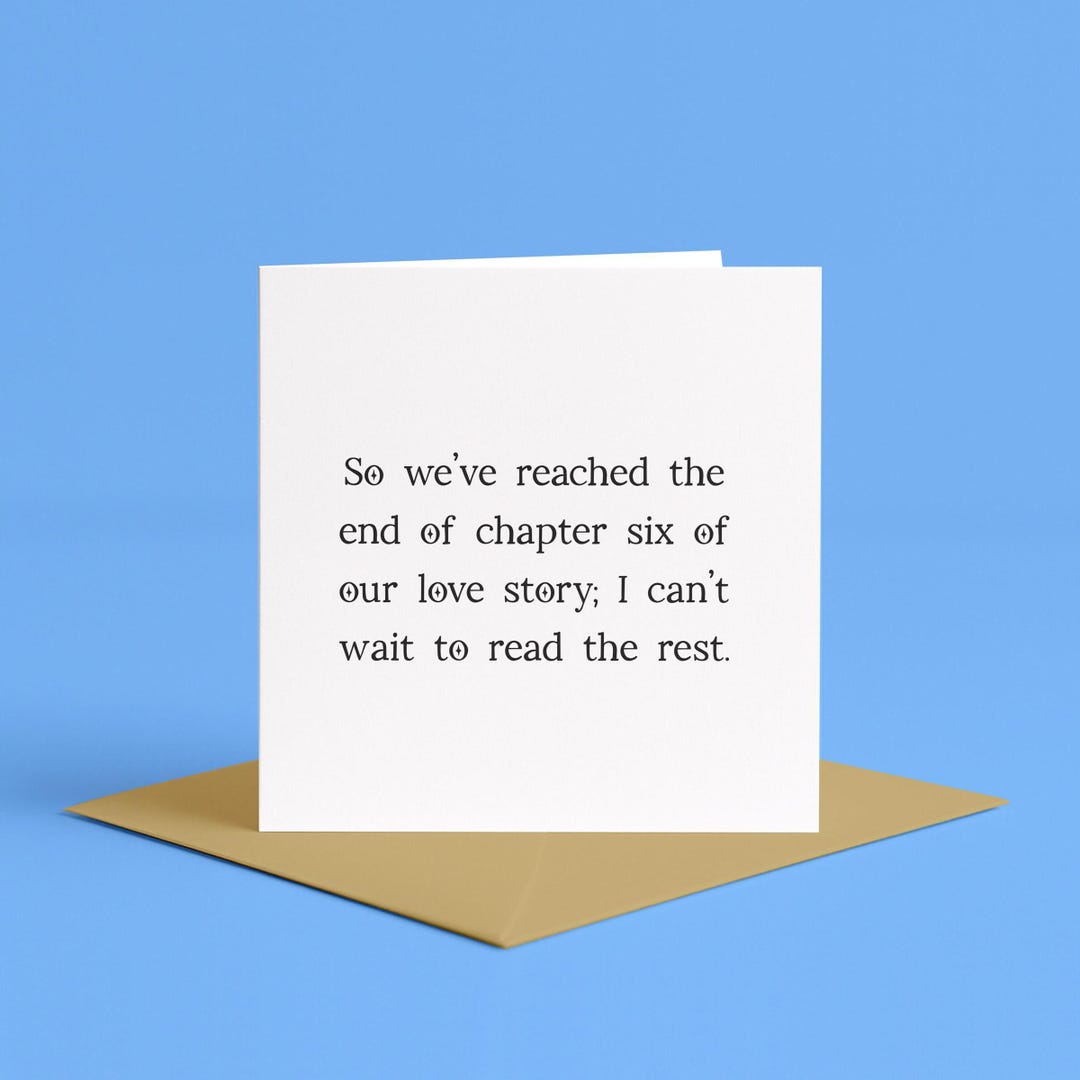 Simple Romantic 6th Anniversary Card | Chapter Six Anniversary Card, 6 ...