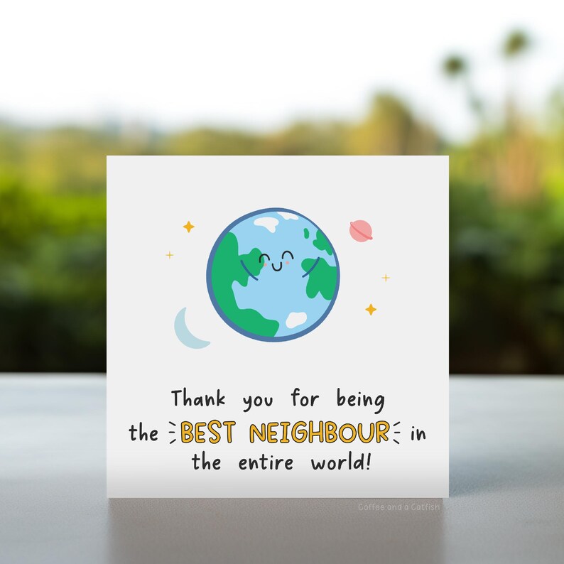 Thank You Card for Neighbours | Best Neighbour Ever Card, to My ...