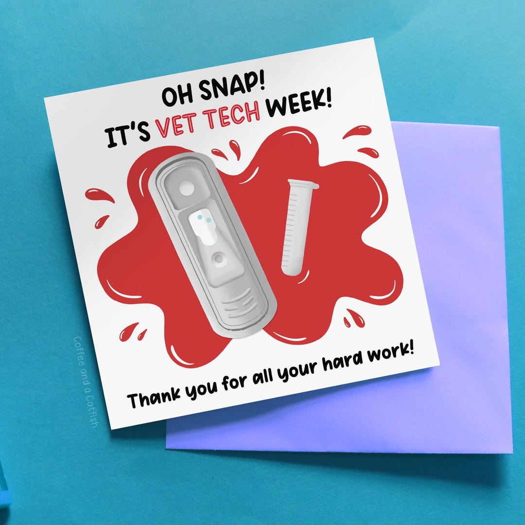 Oh Snap Its Vet Tech Week Card | Funny Cards for Vet Tech Week, Vet ...