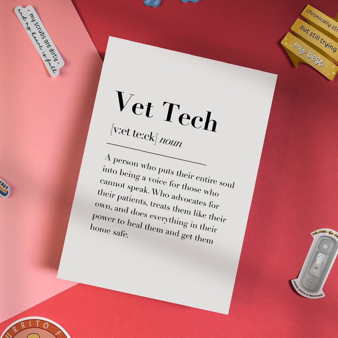 Vet Tech Definition Print | Veterinary Technician Definition Print, Vet ...