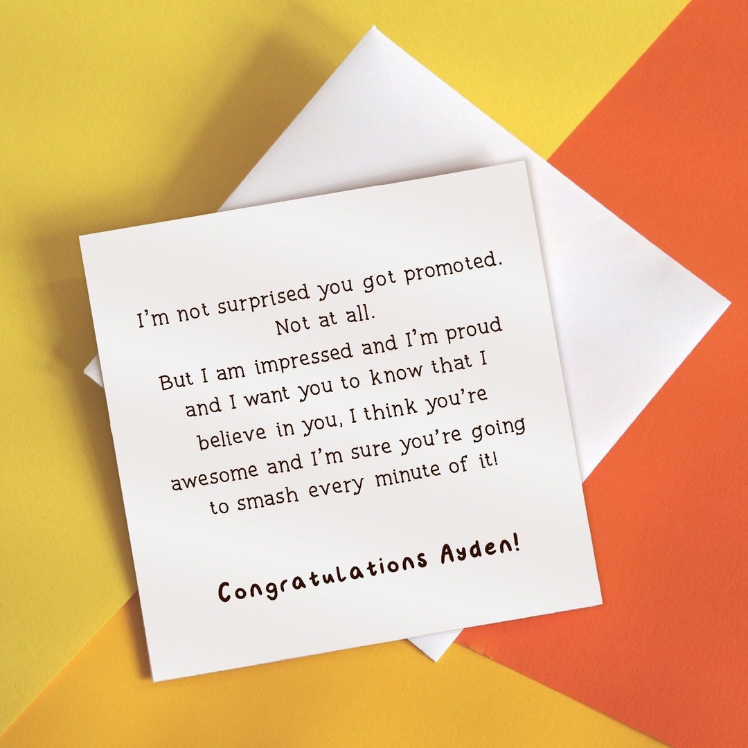 Congratulations Promotion Card | Job Promotion Congratulations Card ...