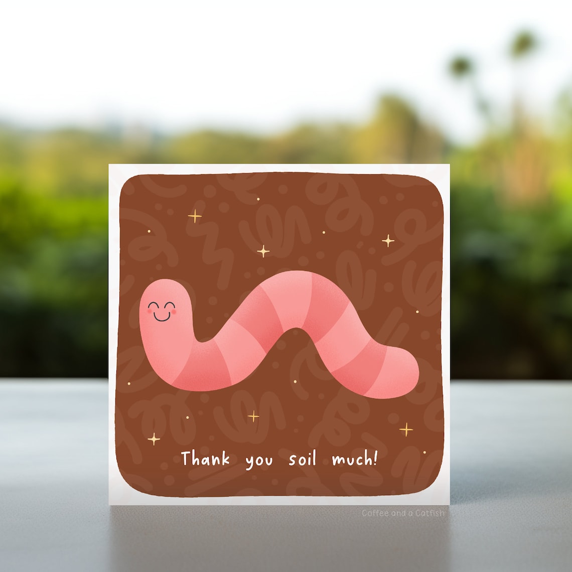 Thank You Soil Much Card Funny Worm Thank You Card, Illustrated Thank ...