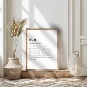 DVM Definition Print | Veterinarian Definition Print, DVM Gift, Thank ...