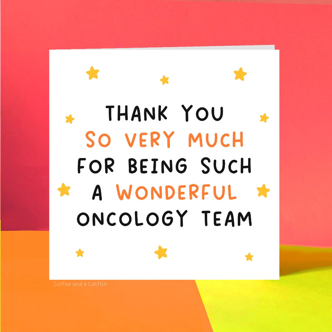 Thank You Oncology Team Card | Thank You Card for Cancer Oncologist ...