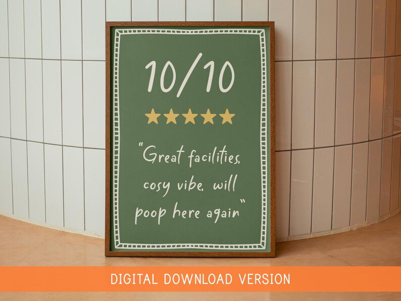 10/10 Toilet Review Funny Printable DIGITAL DOWNLOAD | Printable ...