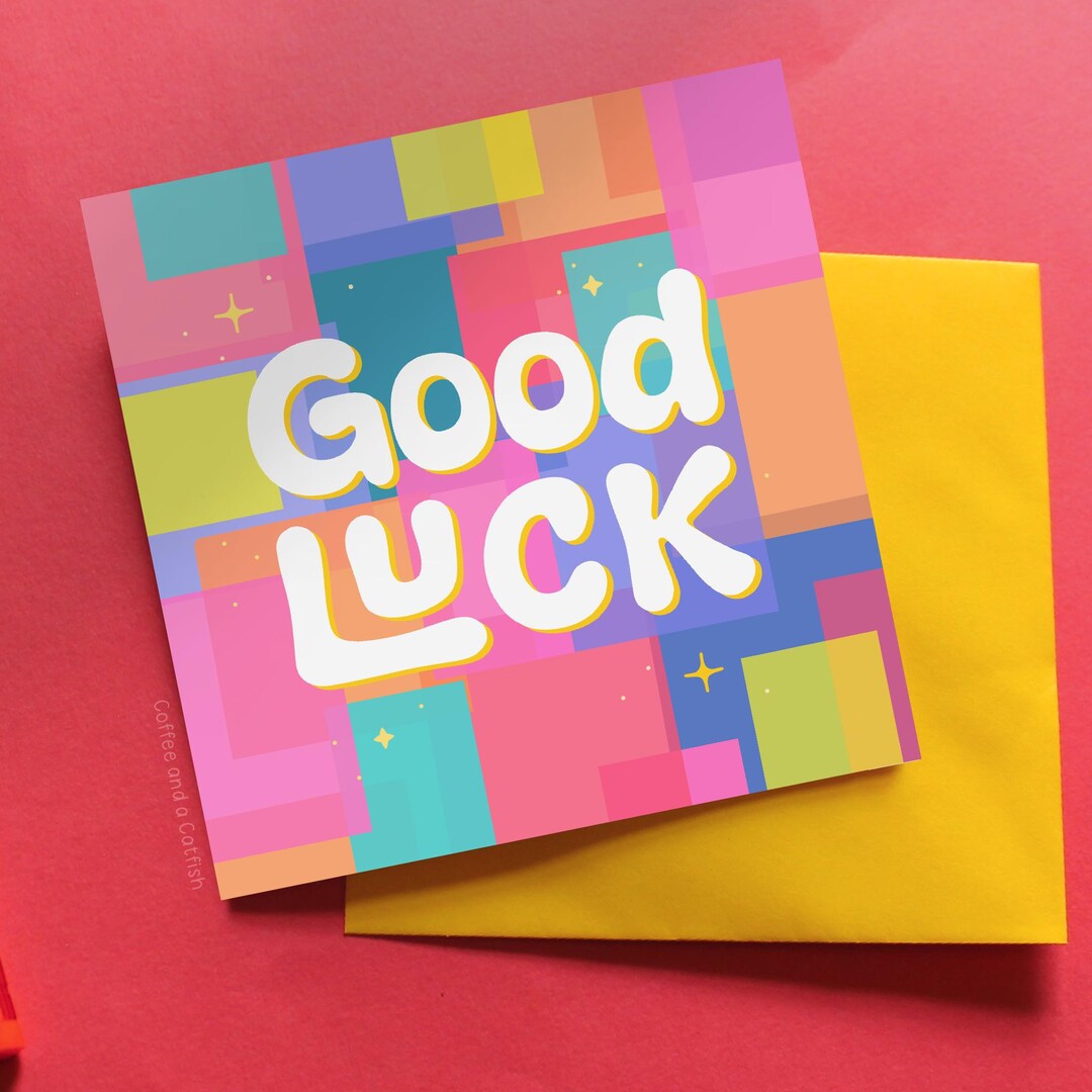 Abstract Good Luck Card | Cute Good Luck Cards, Artsy Good Luck Cards ...