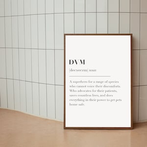 DVM Definition Print | Veterinarian Definition Print, DVM Gift, Thank ...