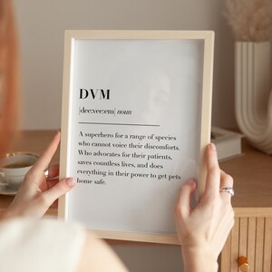 DVM Definition Print | Veterinarian Definition Print, DVM Gift, Thank ...