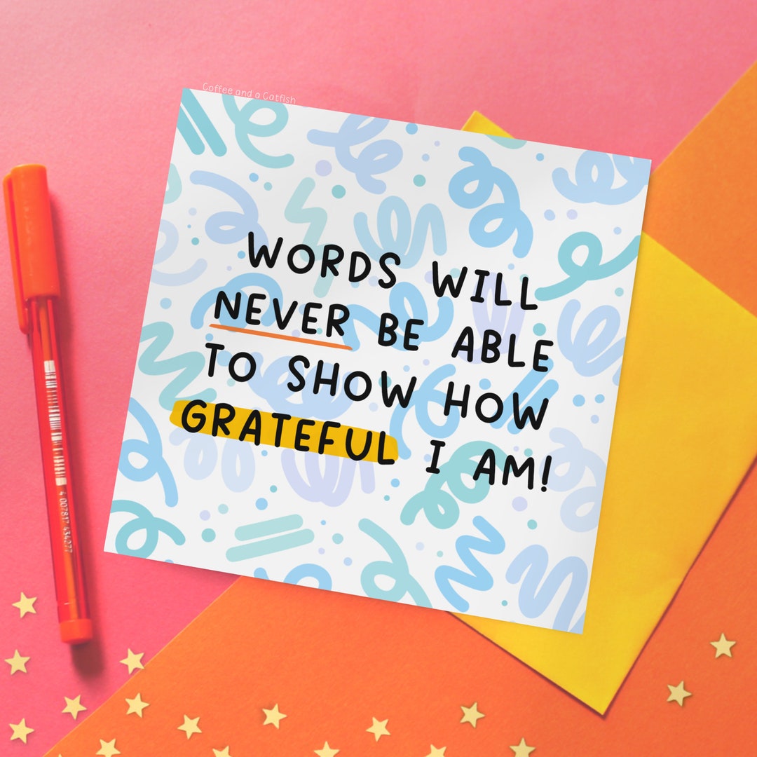 So Grateful for You Card | Thank You so Much for Your Help Card, I ...