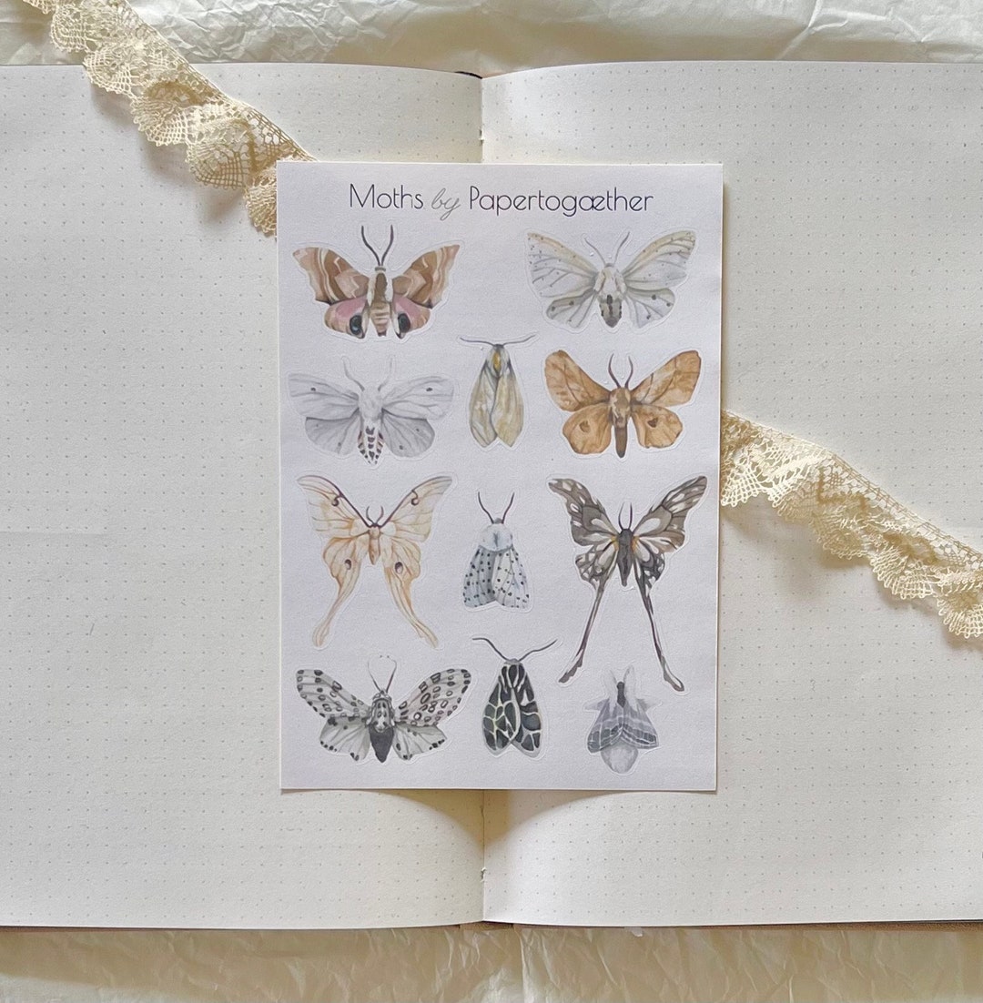 Moths - Sticker Sheet by Papertogaether - Etsy