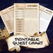 Quest Chore Chart Printable: Great for Fans of RPG, Fantasy, Gaming ...