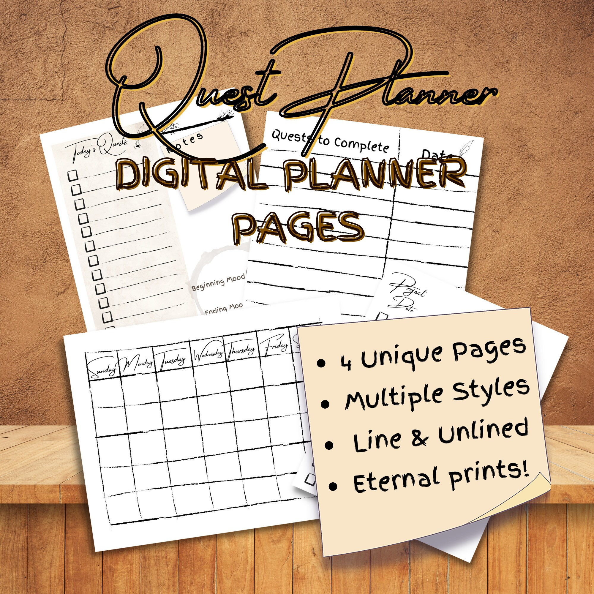 Quest Planner for Life Printable [digital File] Includes: Calendar ...