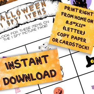Halloween I Spy Printable Game instant Download 8.5 - Etsy