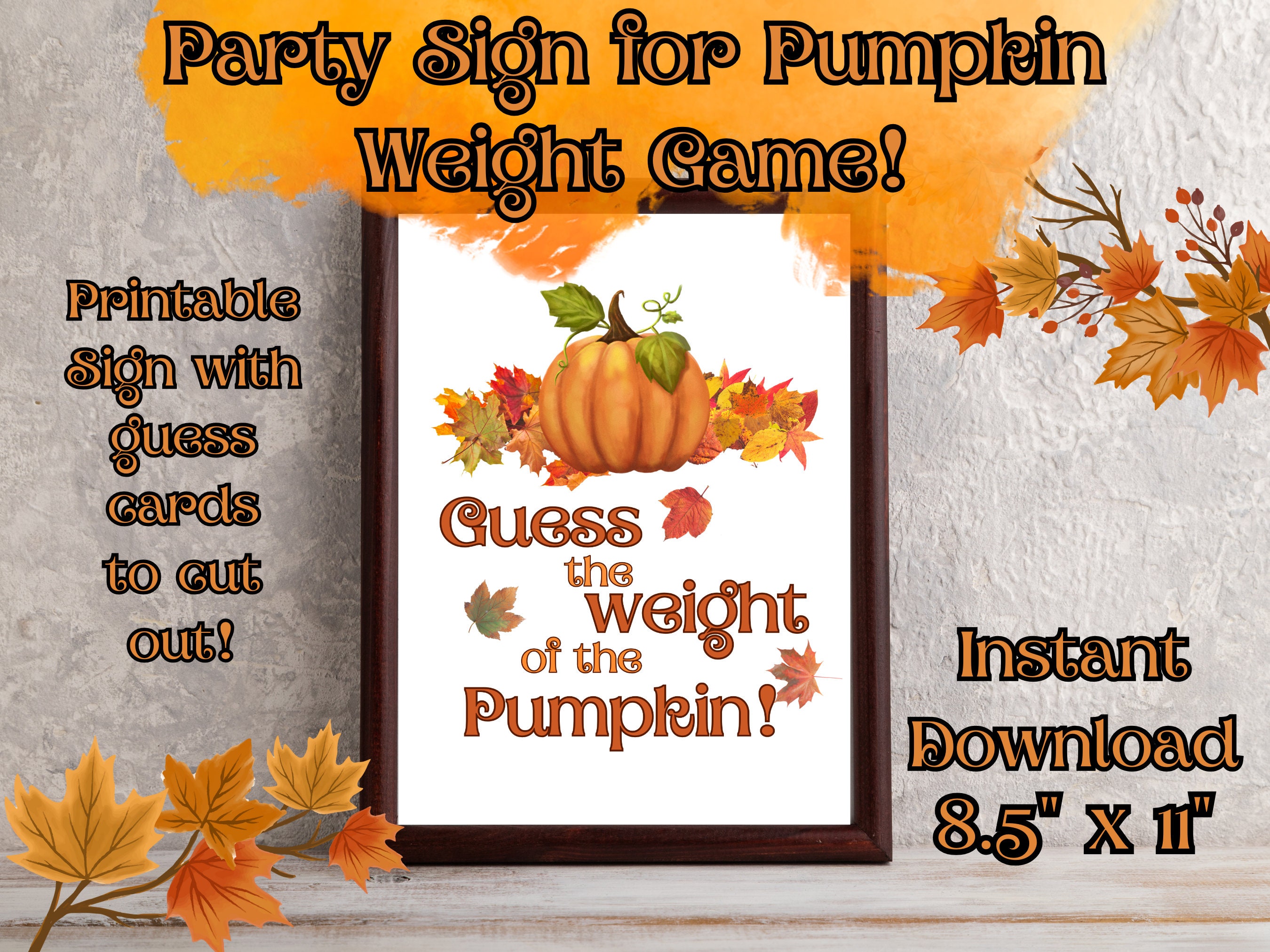 Guess the Weight of the Pumpkin/how Many Candies Party Games and ...