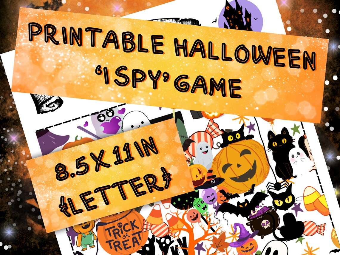 Halloween I Spy Printable Game instant Download 8.5 - Etsy