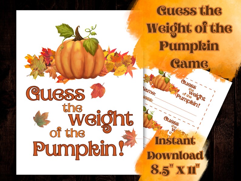 Guess the Weight of the Pumpkin/how Many Candies Party Games and ...