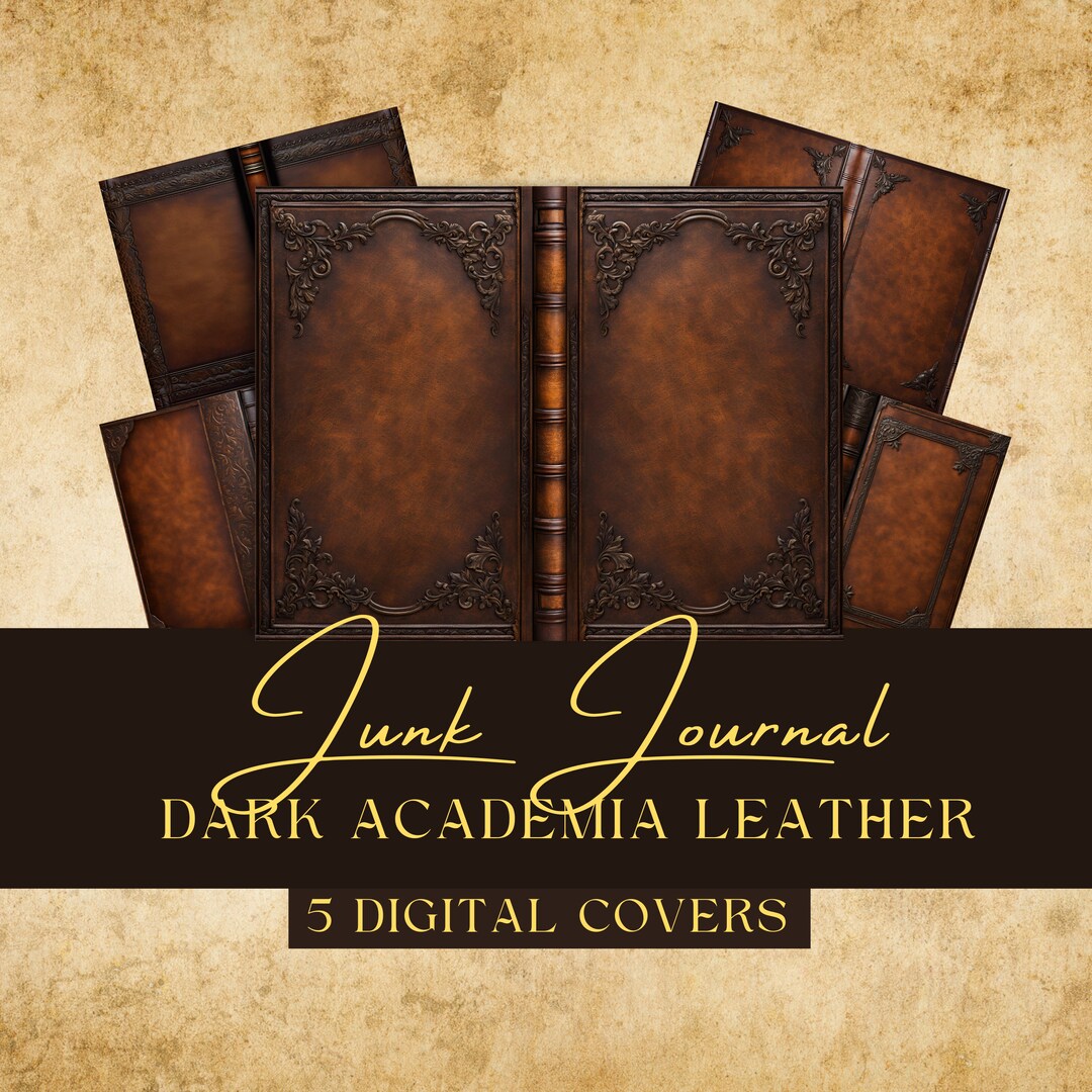 Dark Academia Junk Journal Covers: Vintage Leather Book Binding ...