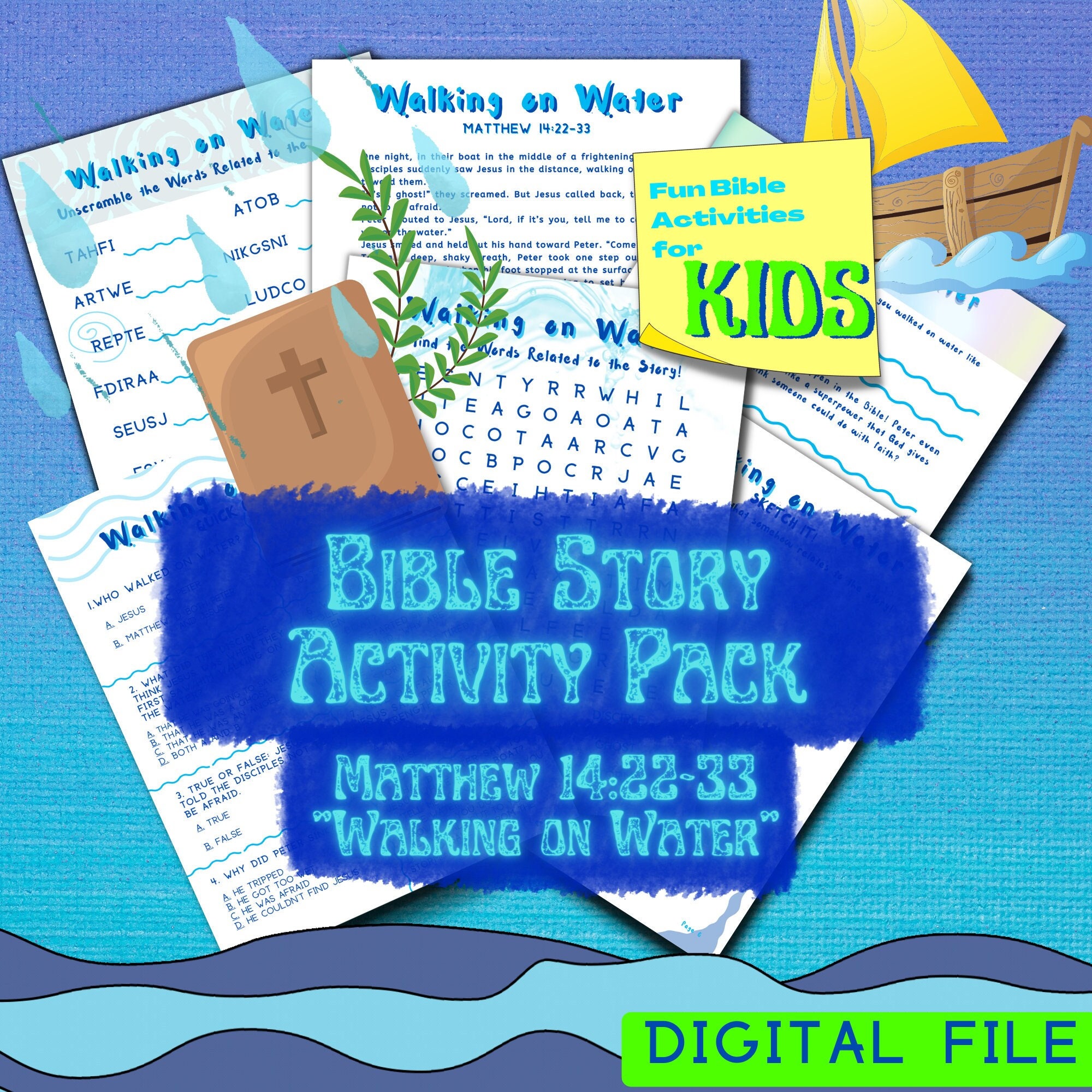 Bible Heroes Printable Activity Pack for Kids [digital File] Matthew ...