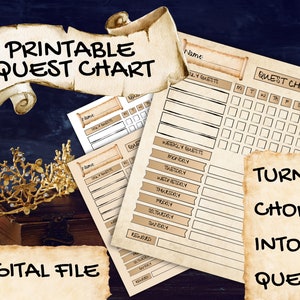 Quest Chore Chart Printable: Great for Fans of RPG, Fantasy, Gaming ...