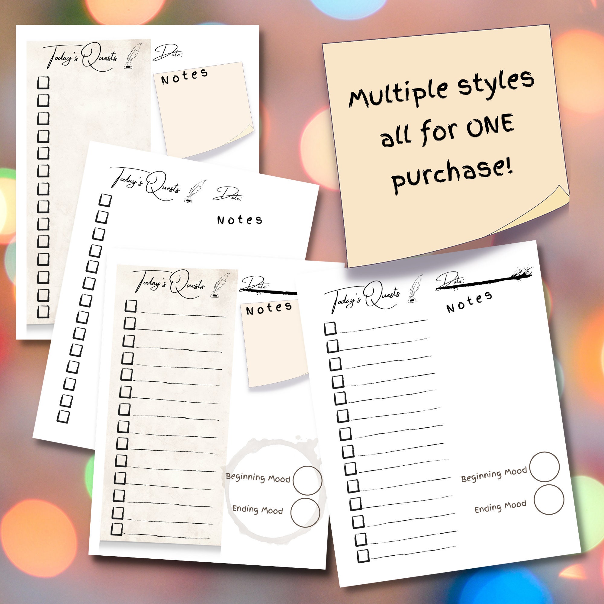 Quest Planner for Life Printable [digital File] Includes: Calendar ...