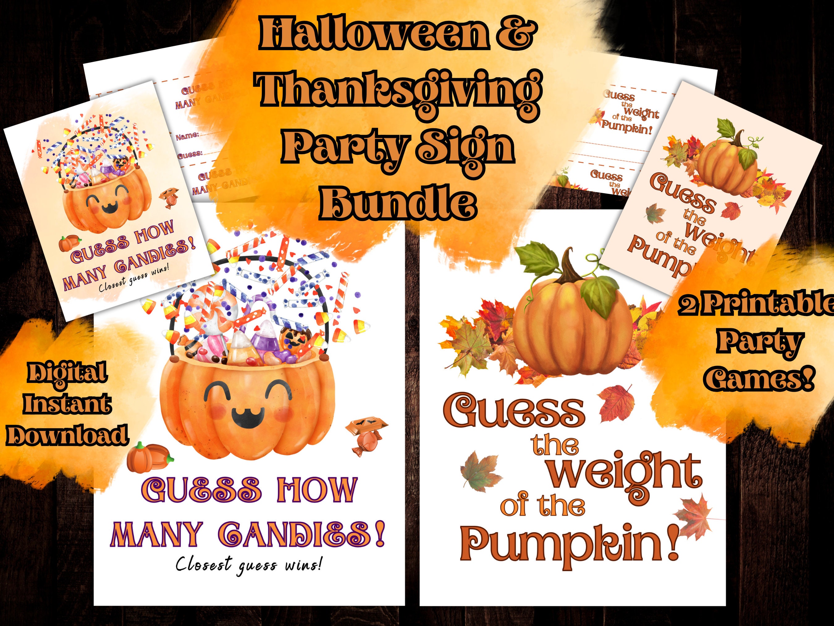 Guess the Weight of the Pumpkin/how Many Candies Party Games and ...