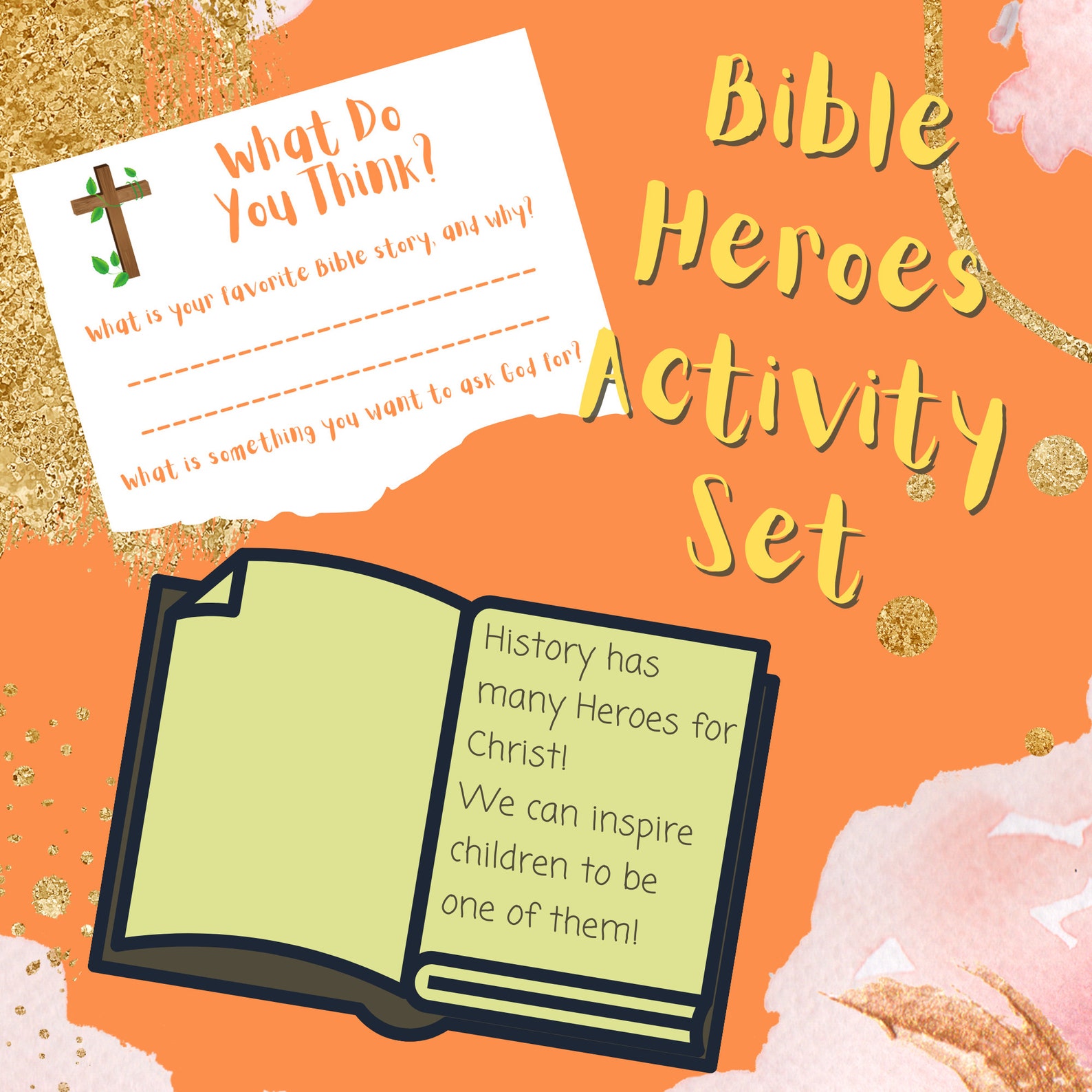 Kids Bible Activity Pack About Heroes! [digital Instant Download ...