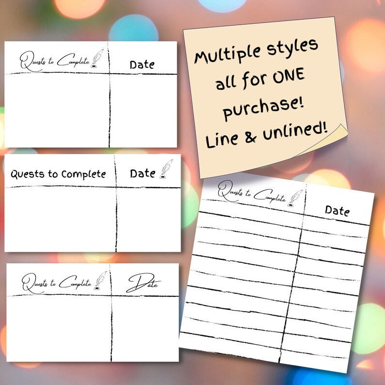 Quest Planner for Life Printable [digital File] Includes: Calendar ...