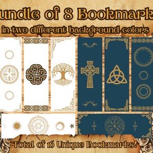 Printable Bookmarks Nordic and Celtic Theme - Bundle of 8 - 2 Color ...
