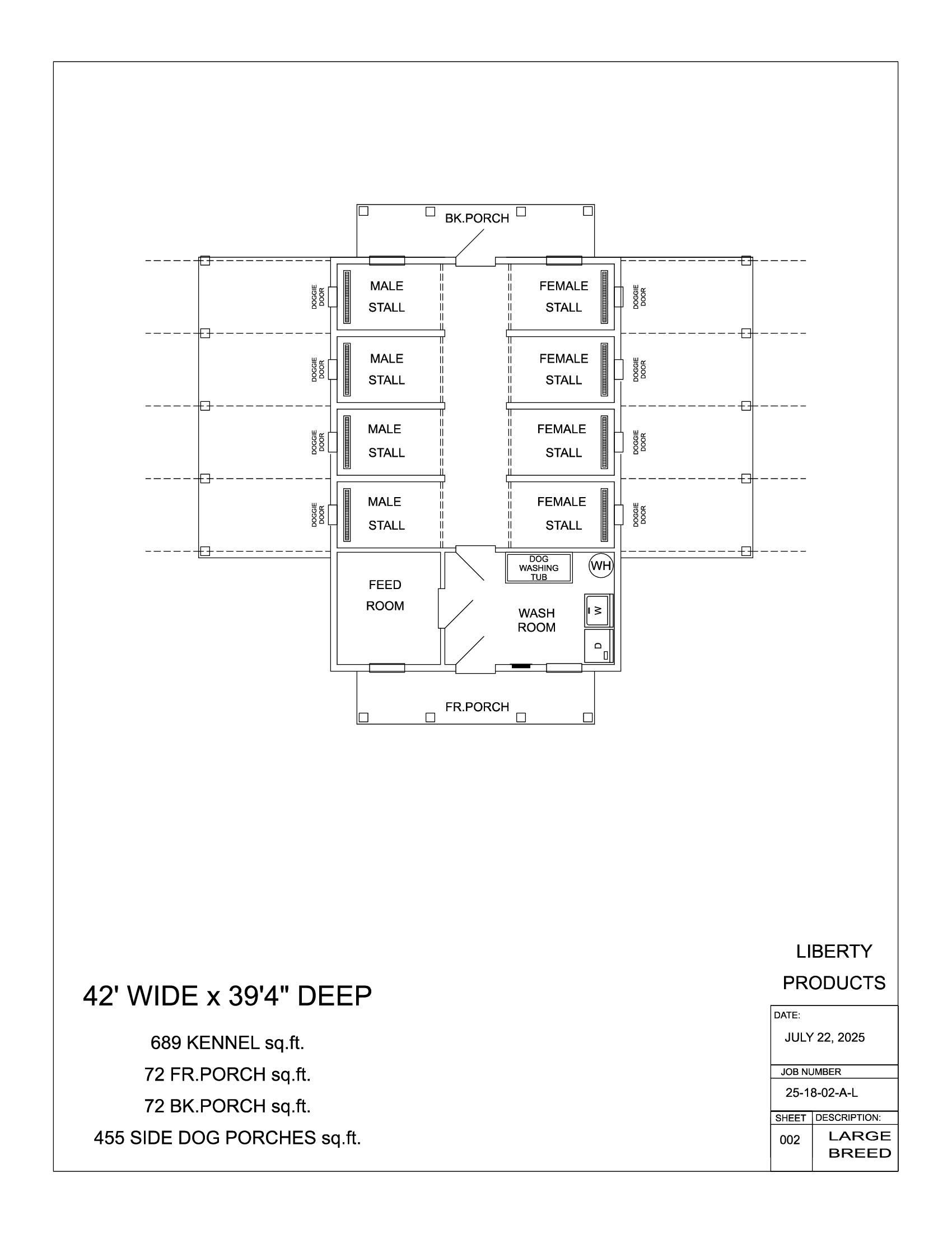 Commercial Large Breed Dog Kennel Plans - Dog Daycare / Dog Shelter ...