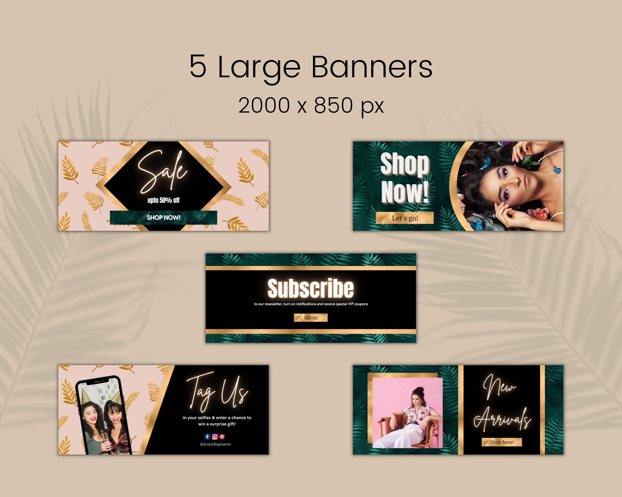 DIY Shopify Website Banner, Boutique Banner, Wix Website Banner ...