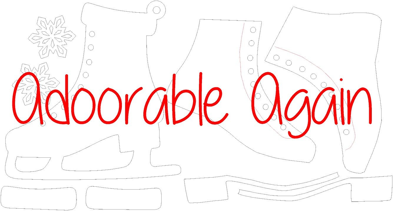 Ice Skate Ornament Digital Laser Cut File - Etsy