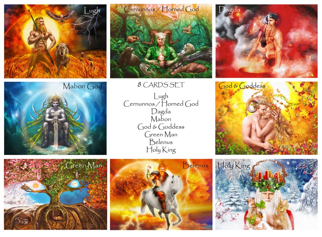 Celtic Gods & Deities Altar Cards Male Deity Ritual Cards Pagan ...