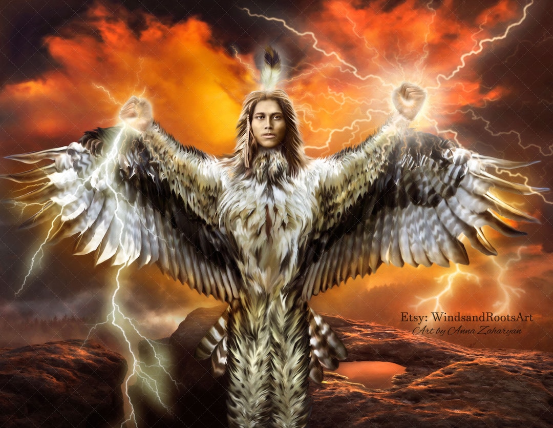 Thunderbird Fine Art Print Native American Art Pagan Mythology Art - Etsy