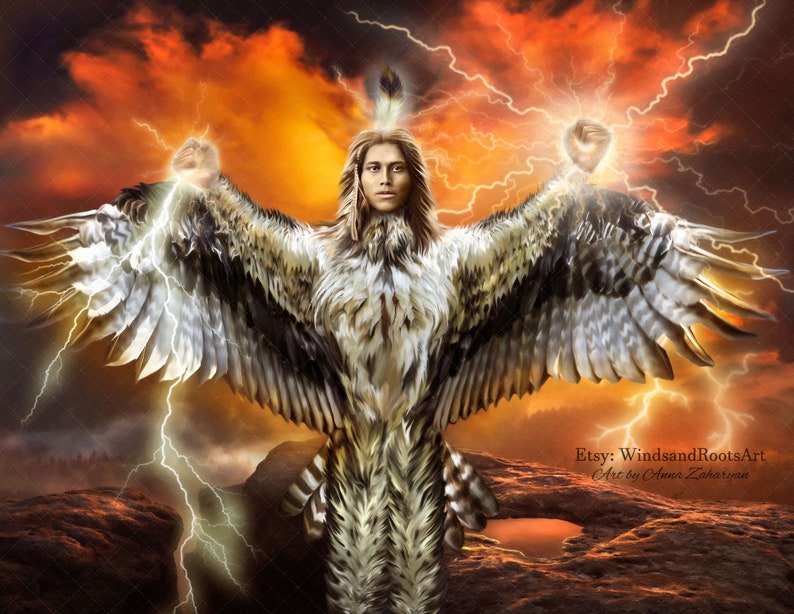 Thunderbird Fine Art Print Native American Art Pagan Mythology Art - Etsy