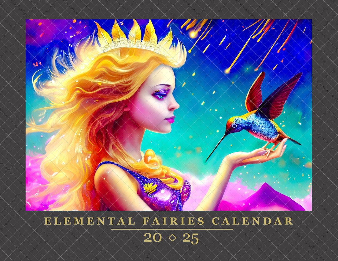 2025 Elemental Fairies Calendar 12 Months Fire Air Water Earth ...