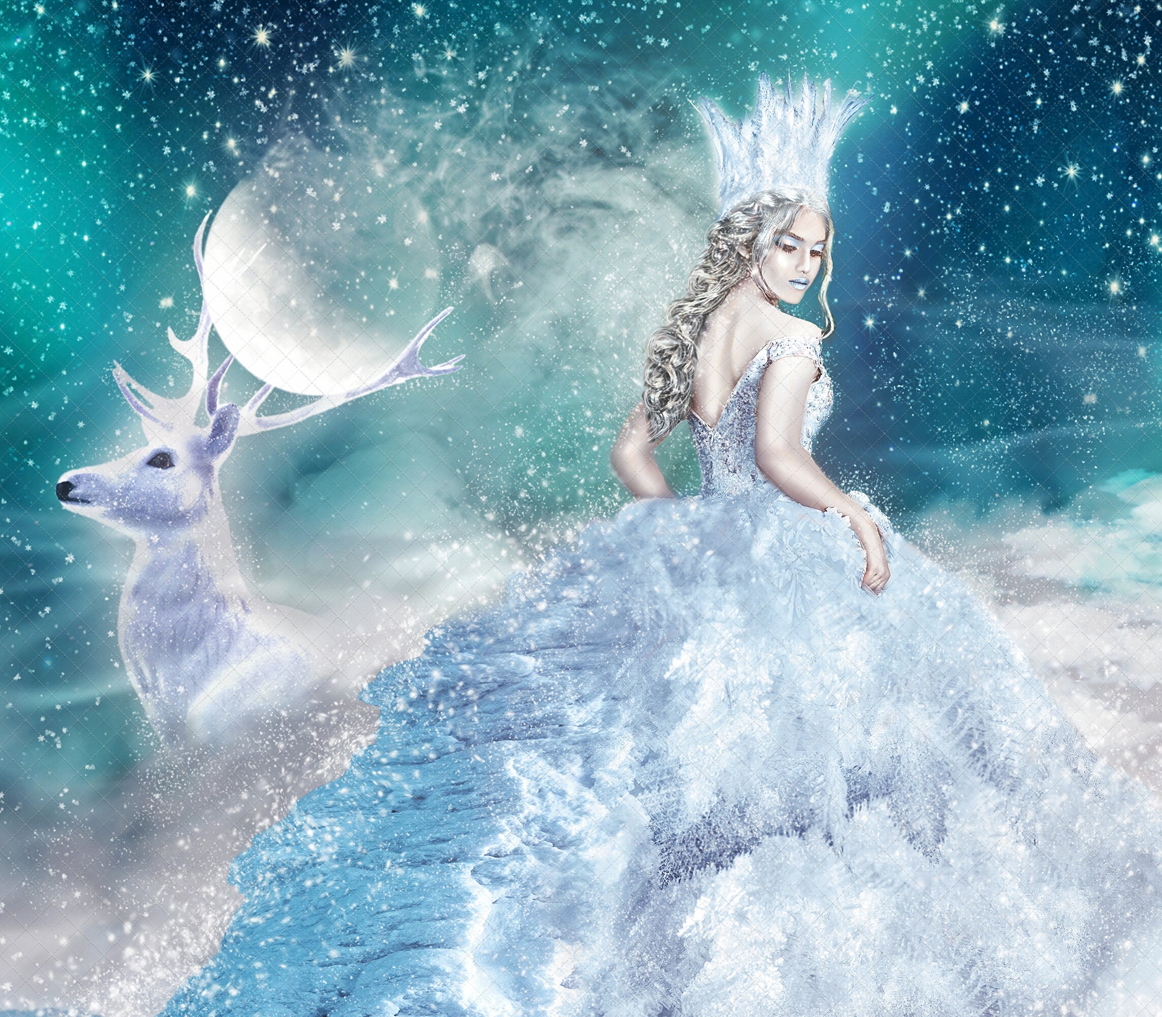 Winter Goddess Fine Art Print Scadi Yule Art Nordic Goddess Pagan Wall ...