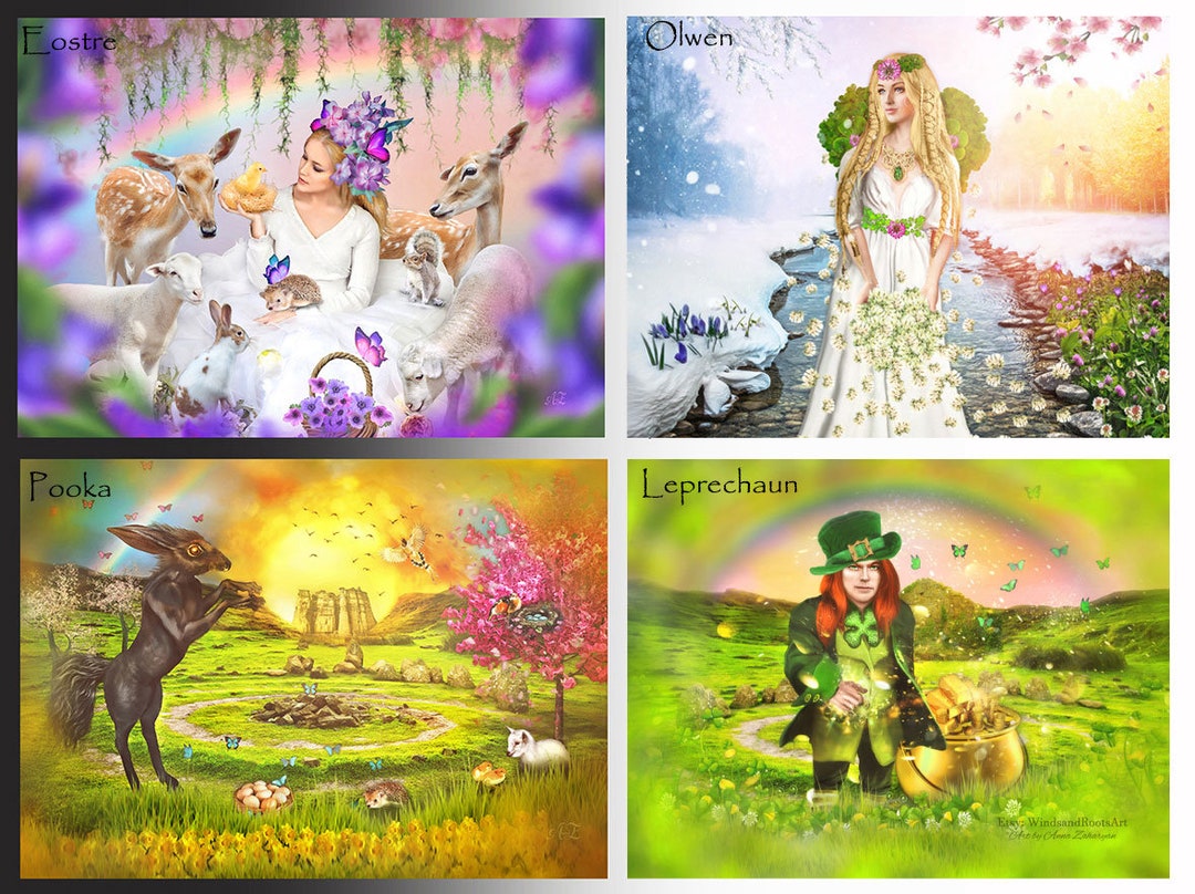 Ostara Altar Card Eostre Celtic Goddess Card Olwen Ritual Card Pooka ...