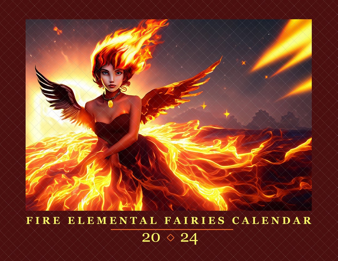 2024 Fire Fairies Calendar 12 Months Fire Elemental Fantasy - Etsy